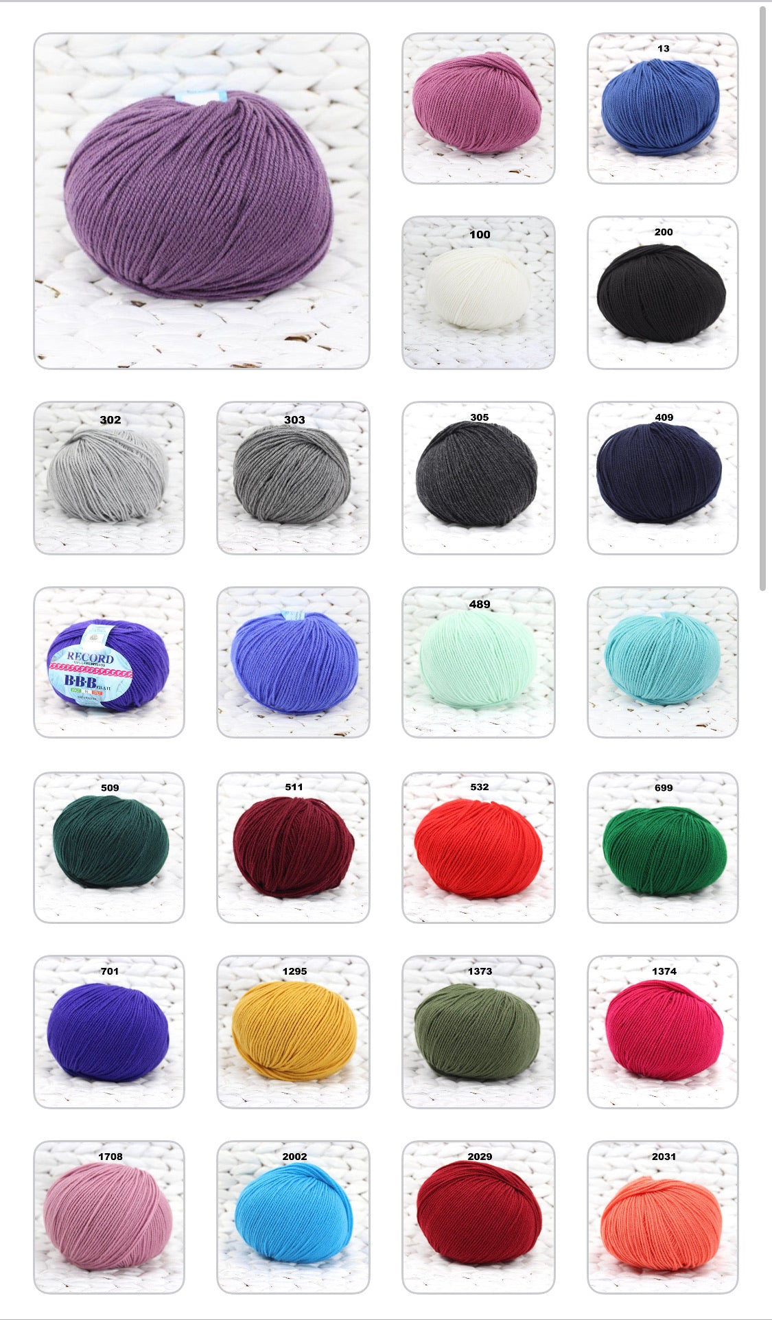 BBB RECORD 50g / 175m – KnittingShop.lv